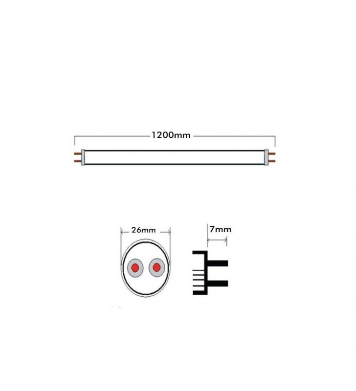 Tube LED - 120cm -18w - 2080 Lumens - verre